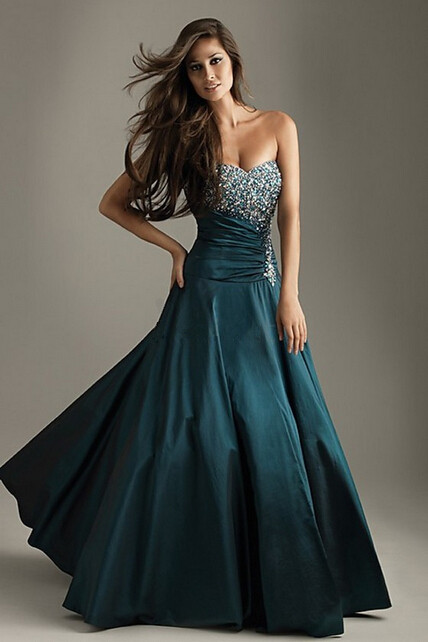 Fashion Prom Party Dress Evening Dress Hand String Sequins Ball Gown on ...